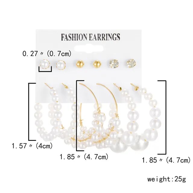 Комплект серег, жемчуг имитация, металл