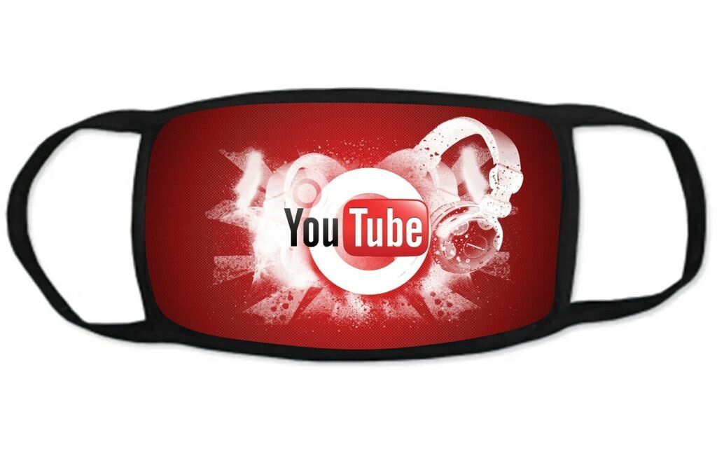 Тканевая защитная маска на лицо YouTube/ Ютуб №1