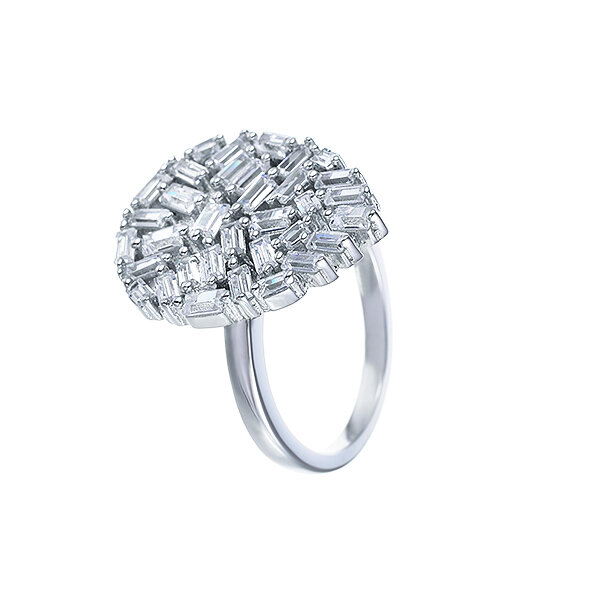 Кольцо, серебро, 925 проба, фианит