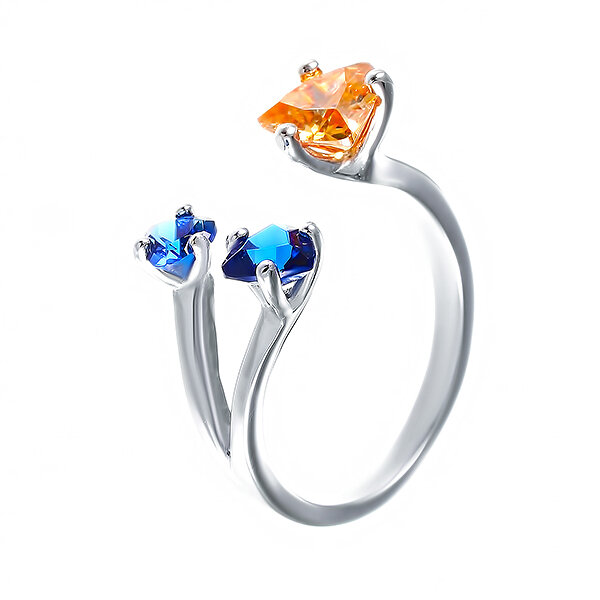 Кольцо, серебро, 925 проба, фианит