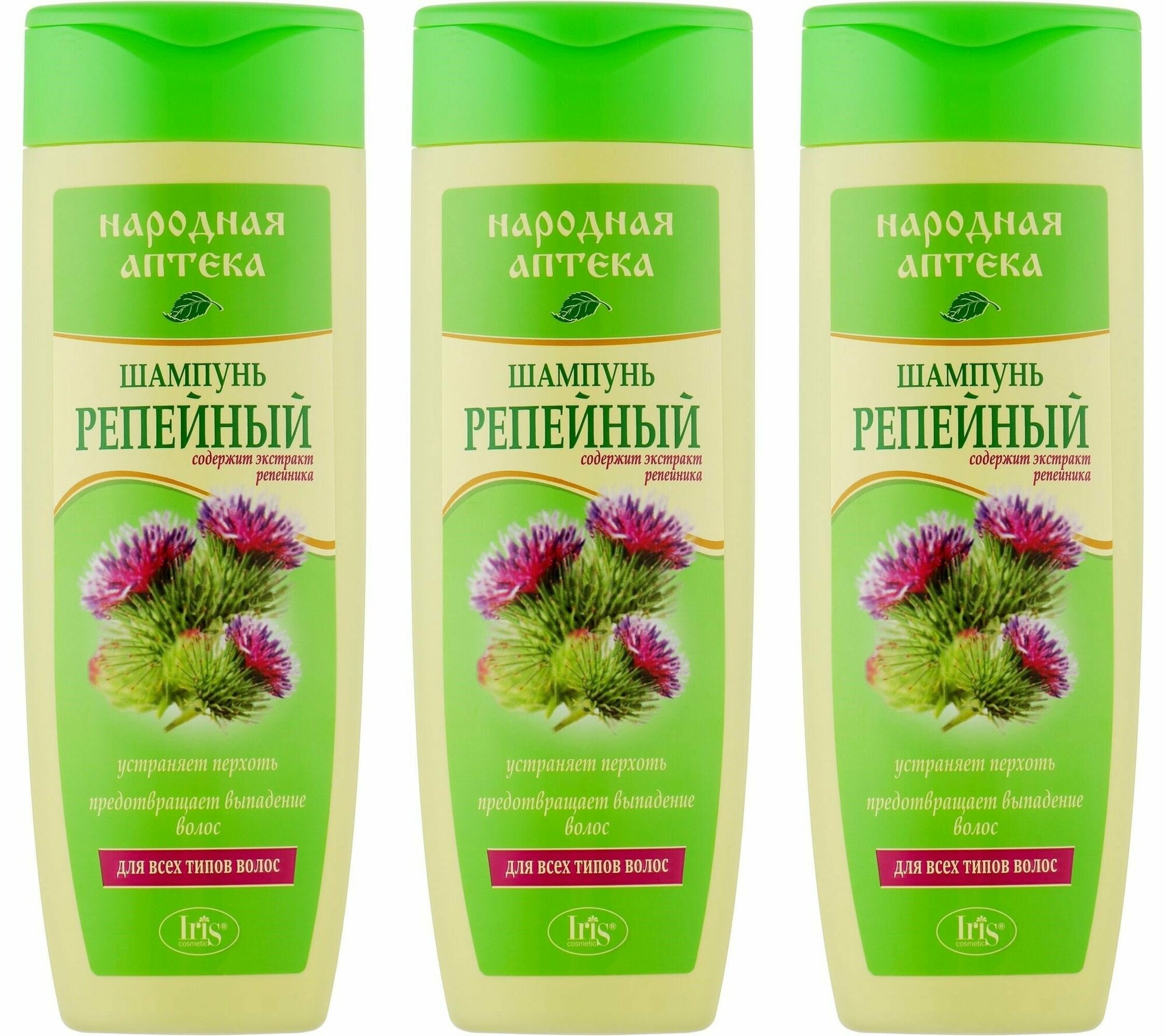 Iris cosmetic Шампунь Репейный, 400 мл, 3 штуки