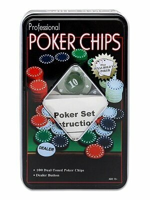 *Игр(Миленд) Набор д/покера Pokerchips [100фишек с номиналом; в металл. футляре] (ИН-3727) 18+