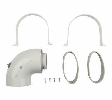 Адаптер для котла угловой STOUT DN60/100 90° коаксиальный (совместимый с Baxi, Viessmann) (SCA-6010-210190)