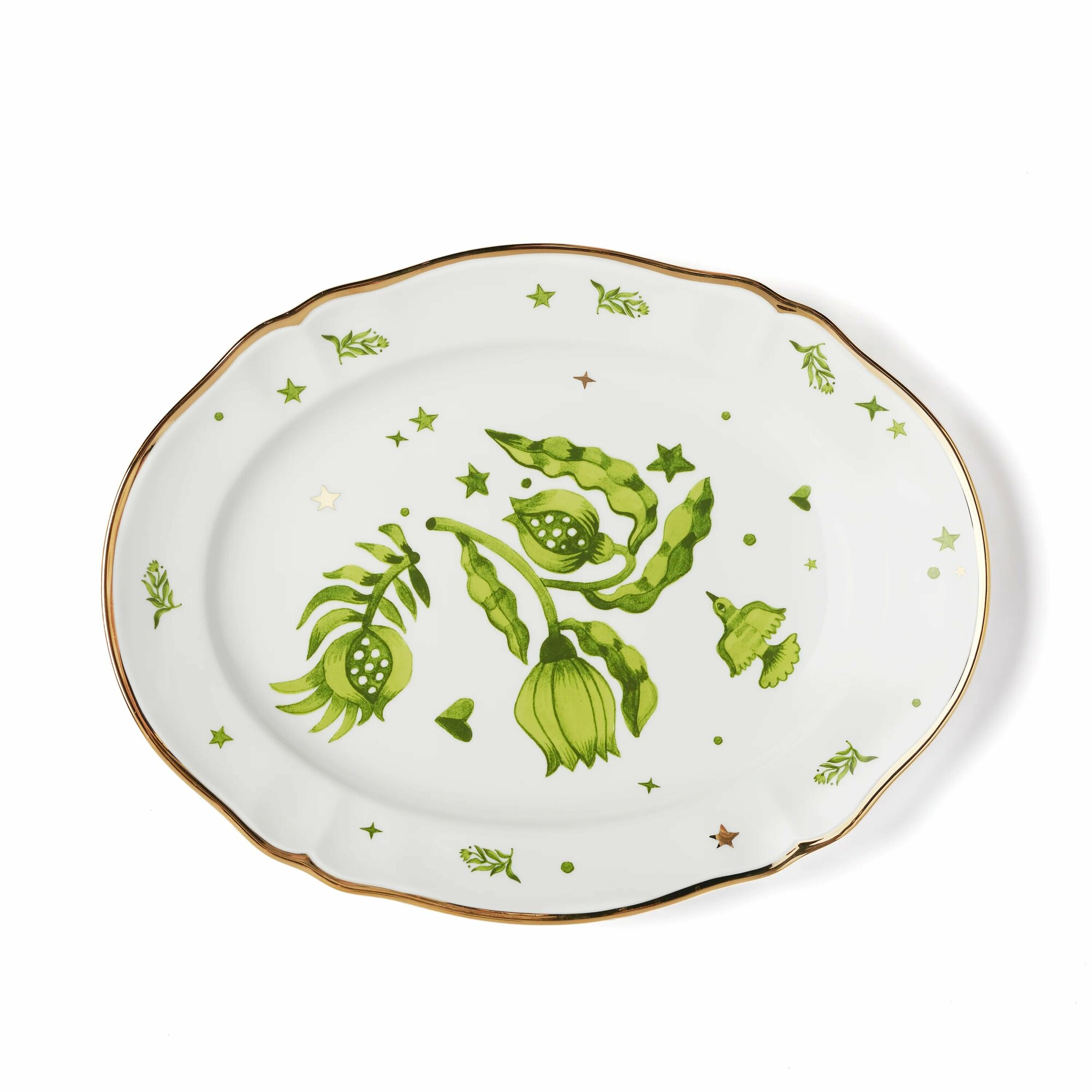 Блюдо овальное GREEN FLORAL 34 см, LA TAVOLA SCOMPOSTA BITOSSI HOME ftb01105