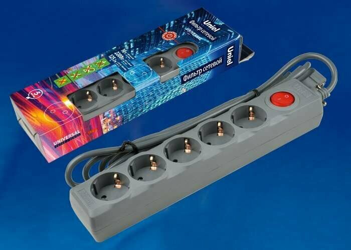 Сетевой фильтр Uniel UL-00001749 S-GSU5-5 GREY