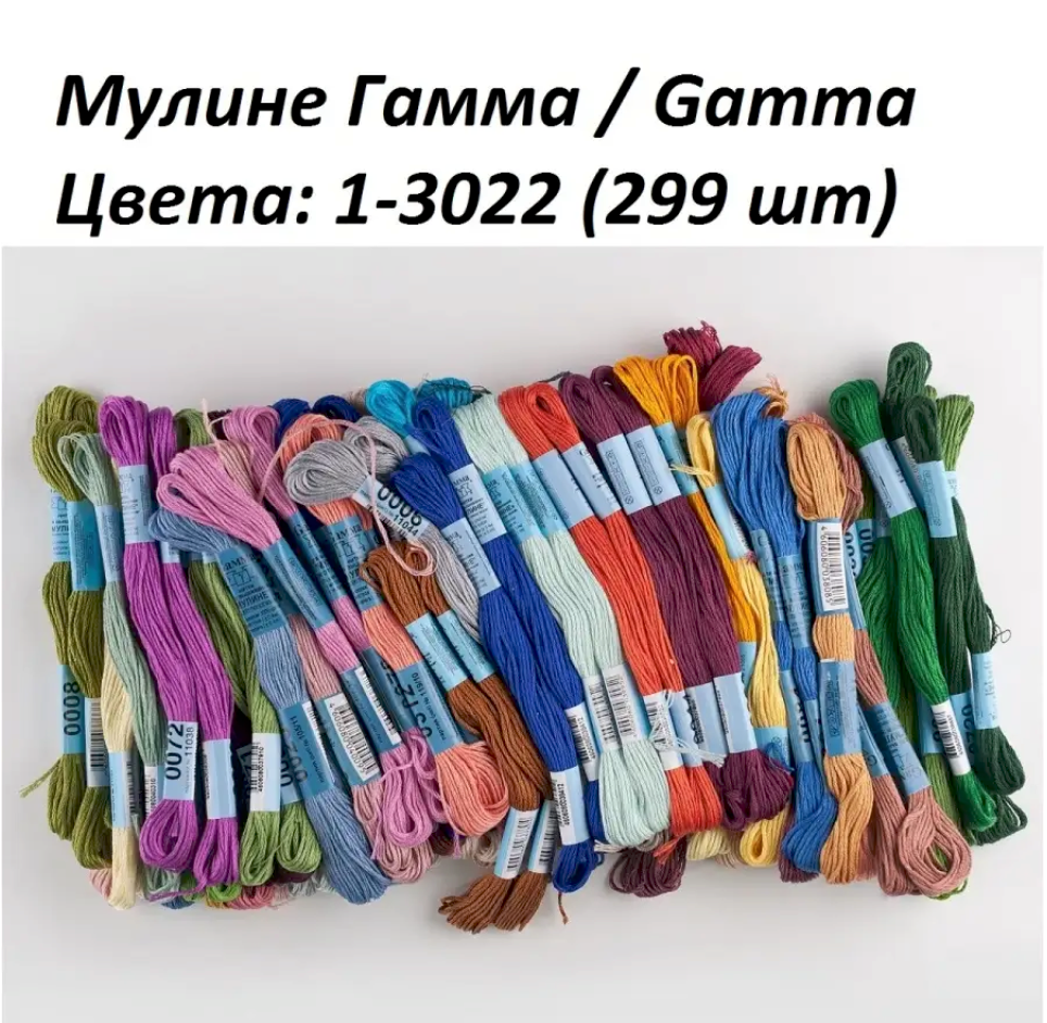 Набор мулине Гамма (Gamma) в двух частях, 100% хлопок.