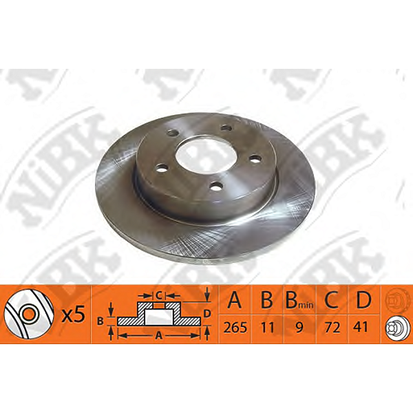NIBK rn1369 (BP4Y26251B / BP4Y26251C / BP4Y26251D) диск тормозной Mazda (Мазда) 3 1.6 2004 - 2009 Mazda (Мазда)