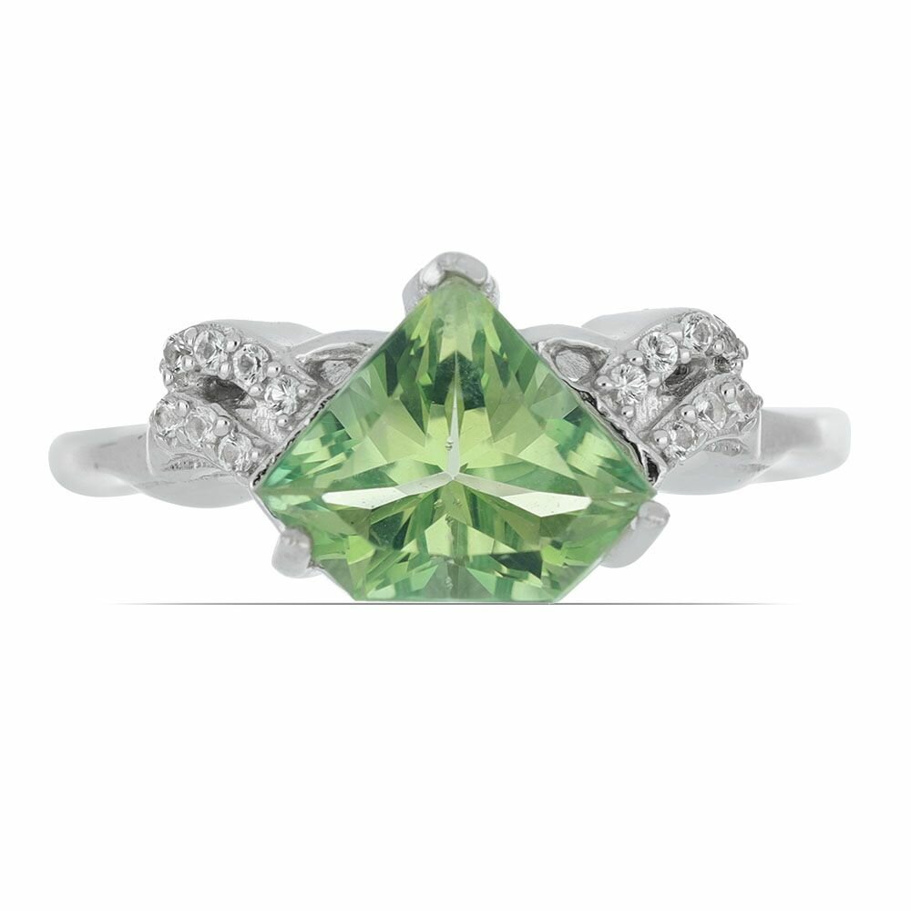 Кольцо тонкое, серебро, 925 проба, родирование, кварц, топаз