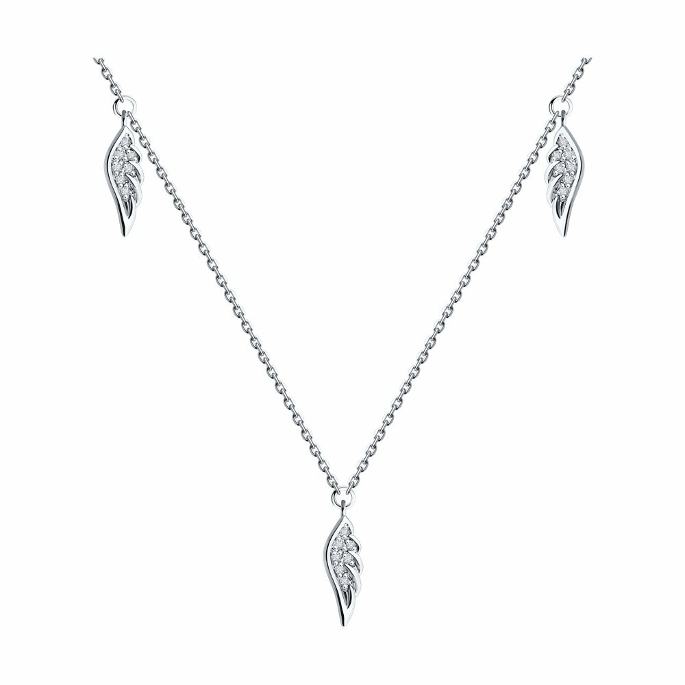 Колье, белое золото, 585 проба, бриллиант