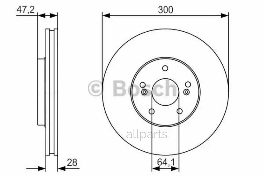 BOSCH 0986479R47 Тормозной диск передний