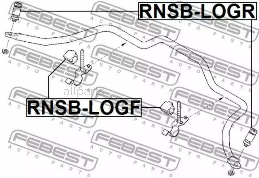 FEBEST RNSB-LOGR тяга переднего стабилизатора (RENAULT LOGAN 2005-) FEBEST