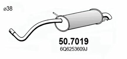 Задняя часть глушителя, 507019 ASSO 50.7019