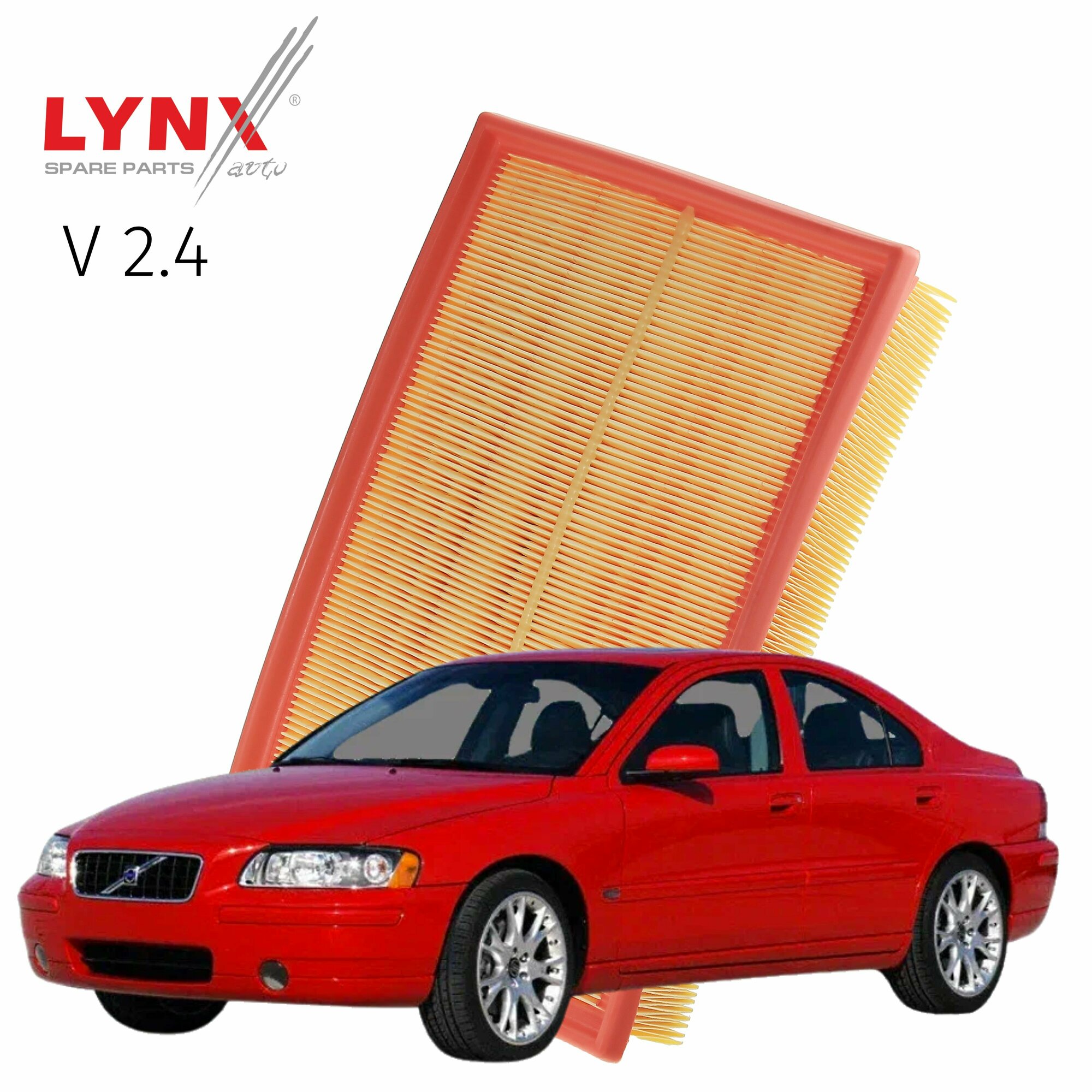 Фильтр воздушный Volvo S60 (1) / С60 С60 2004 2005 2006 2007 2008 2009 2010 V2.4 B5244S2 / 1шт LYNXauto