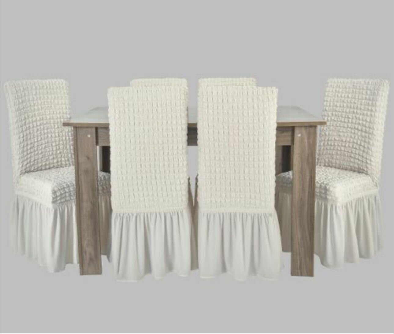 Чехлы на стулья с оборкой 6шт