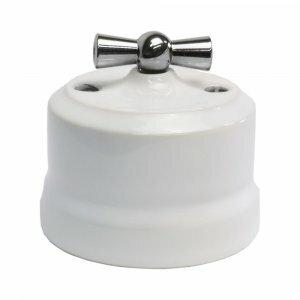 Переключатель поворотный (1-кл) с серебристой ручкой EDISEL Verona белый