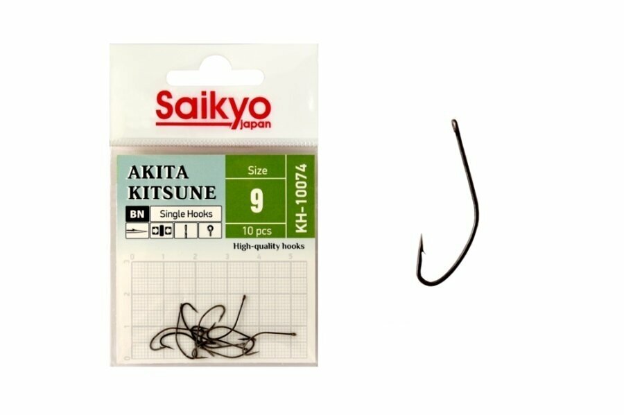 Крючки Saikyo KH-10074 BN AKITA KITSUNE №9 ( 1 упк. по 10 шт.)