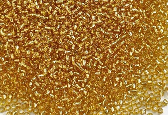 Бисер "ASMAR" размер №12, вес: 450 г, золотистый, внутреннее серебрение