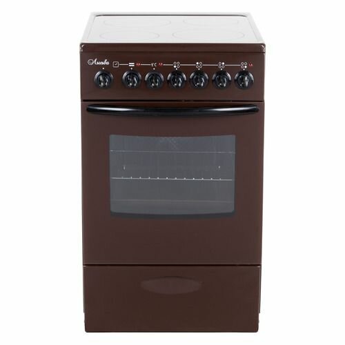 Электрическая плита Лысьва EF4006MK00, стеклокерамика, без крышки, коричневый