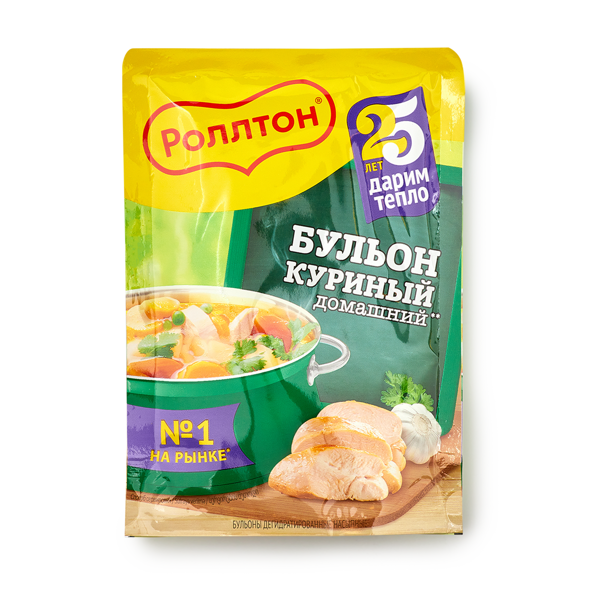 Бульон Роллтон «Домашний», куриный, порошок, 90 грамм, пакет