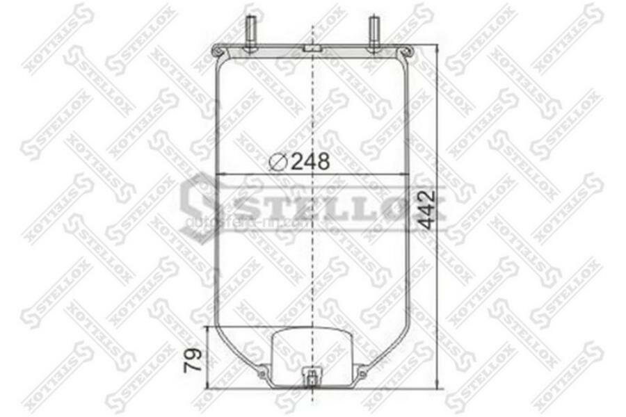 STELLOX 9040040SX пневмоподушка без стакана! SAF2618 2шп. M12. 1отв. штуц. M22. \SAF