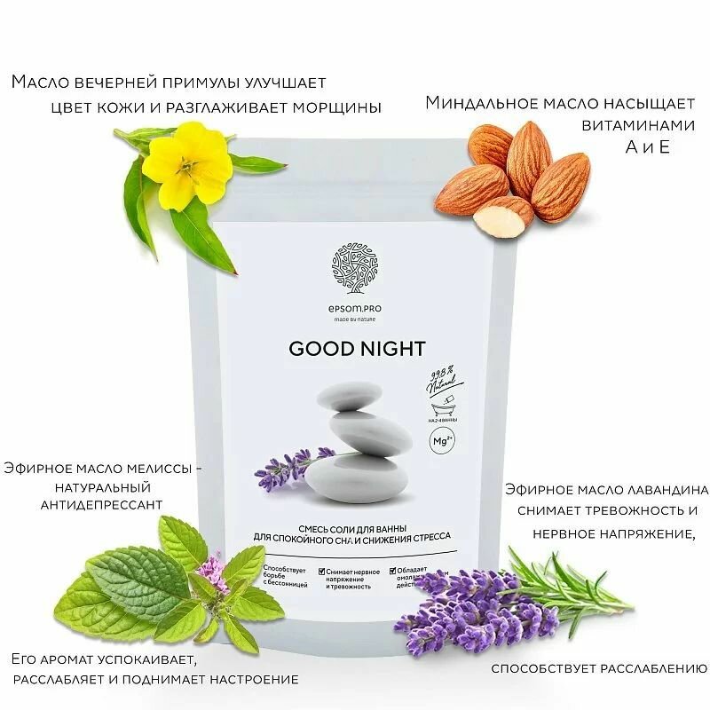 Epsom Смесь для ванны "GOOD NIGHT" 1000 г