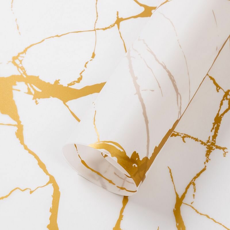 Пленка матовая для упаковки цветов, подарков "Мрамор" 58х58 - 20 шт. белый