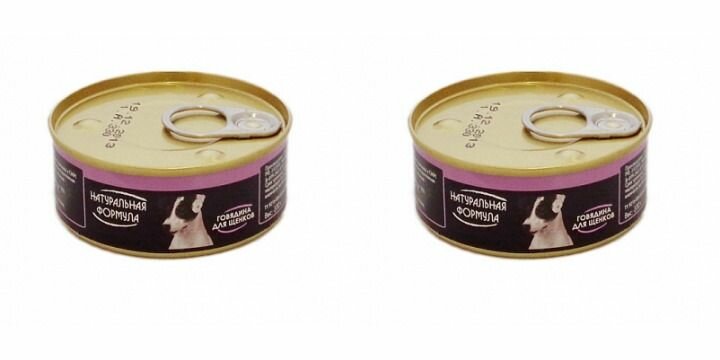 Натуральная формула Консервированный корм для щенков, Говядина, 100 г, 2 шт.