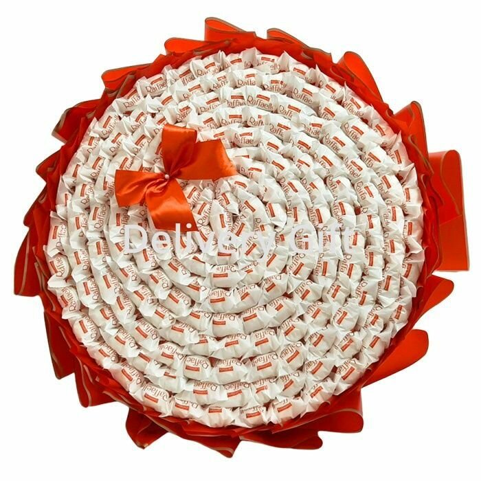 Букет из конфет Delivery Gift " 101 Раффаэлло", диаметр 50 см