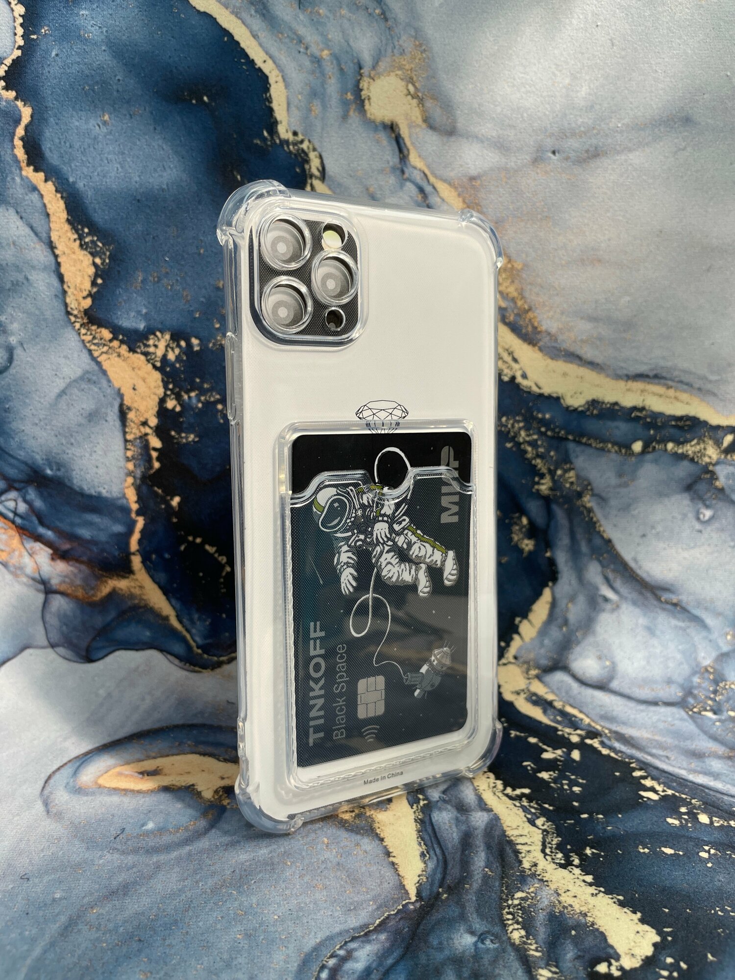 Чехол силиконовый для Apple iPhone 11Pro Max с карманом для карт / с визитницей для Эпл Айфон 11про Макс