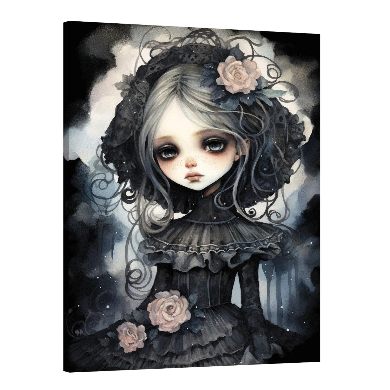 Интерьерная картина 50х70 "Кукла в стиле готика"
