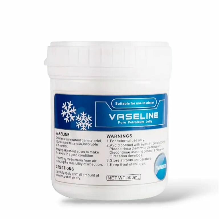 Вазелин для тату с антимикробным эффектом Vaseline Pure Petroleum Jelly - Winter, 500мл