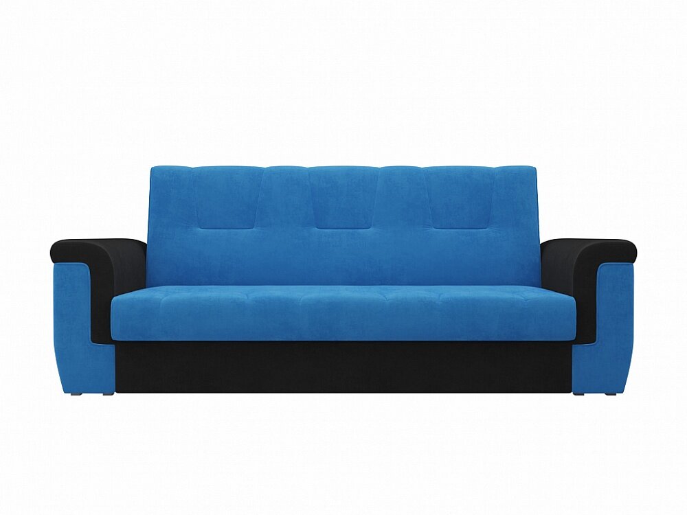 Прямой диван Эллиот Сине-Черный Велюр, книжка, 236х97х98 см, с ящиком для белья