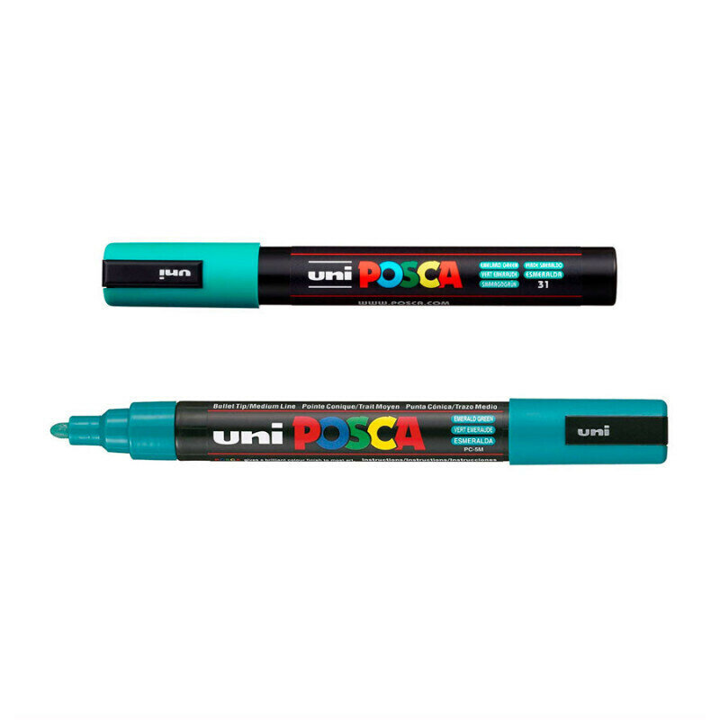 Маркер Uni POSCA PC-5M 31 изумрудно-зеленый 1,8-2,5 мм пулевидный 1 шт