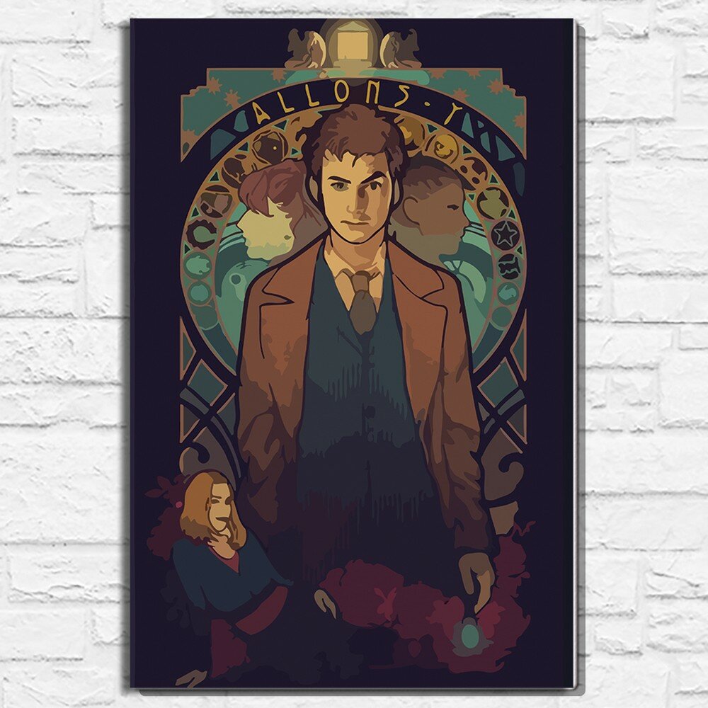 Картина по номерам на холсте сериал Доктор кто (тардис, десятый) - 14026 В 40х60