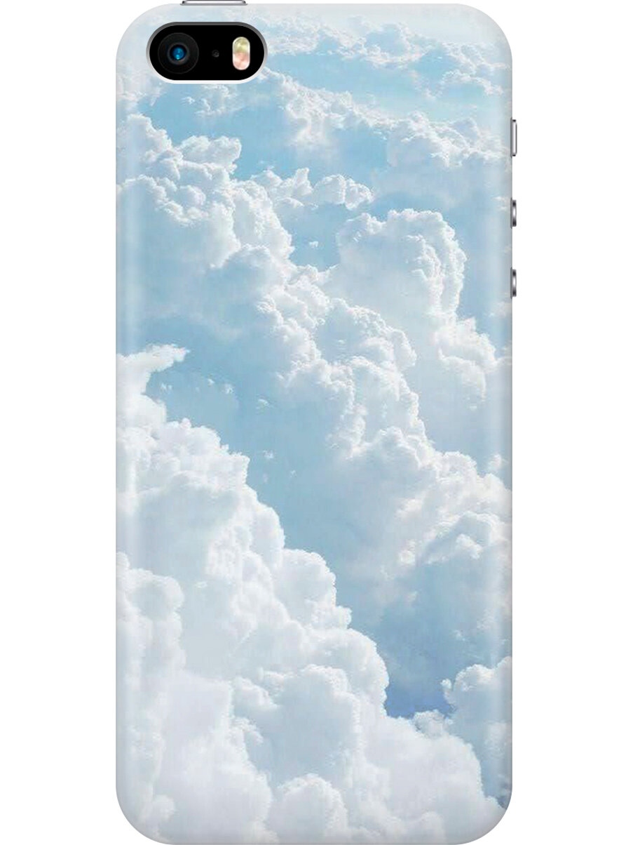 Силиконовый чехол на Apple iPhone SE / 5s / 5 / Эпл Айфон 5 / 5с / СЕ с рисунком "Кучевые облака"