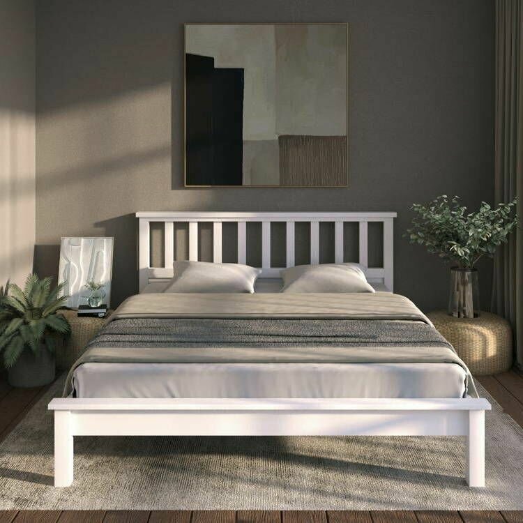 Кровать односпальная массив сосны 120x190 Агния цвет Белый