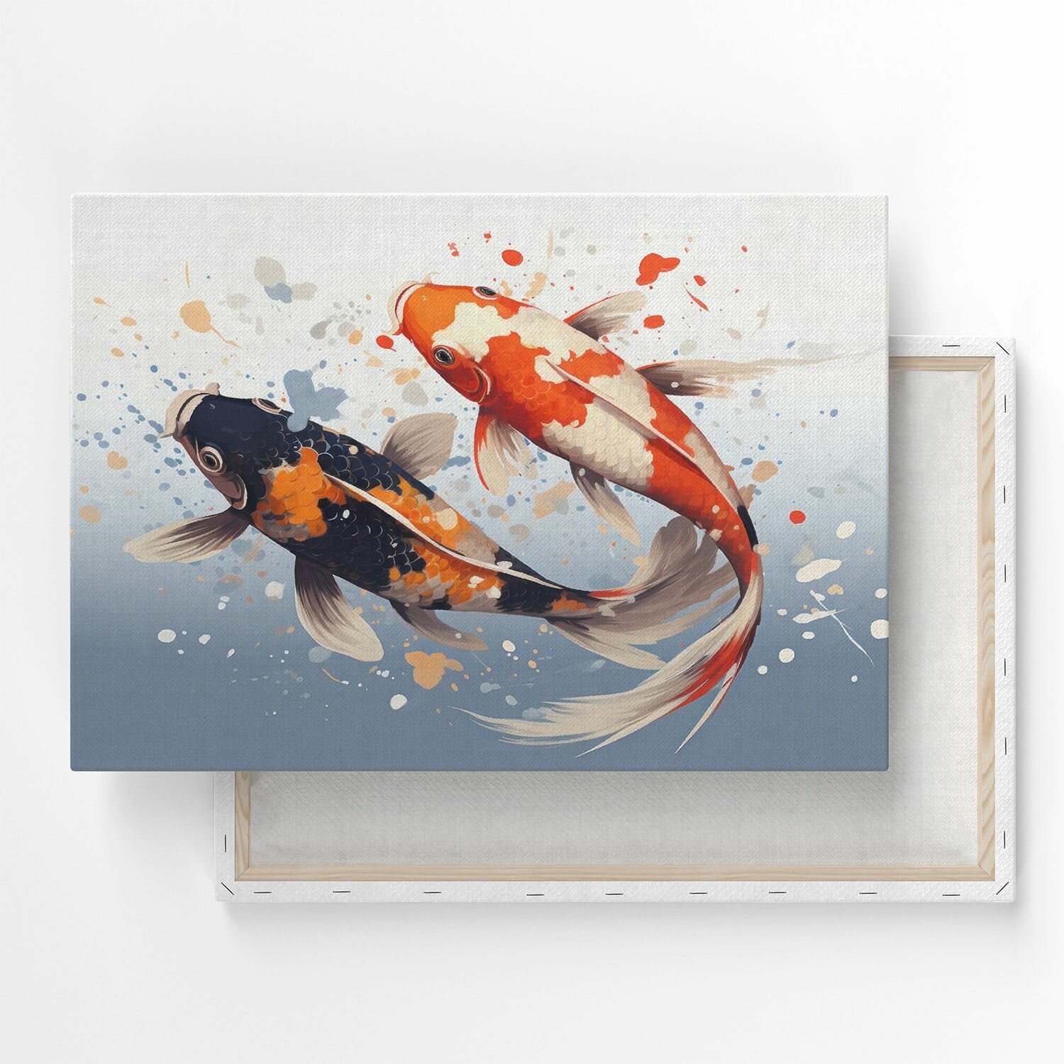 Картина на холсте, репродукция / Карпы кои / Размер 40 x 53 см