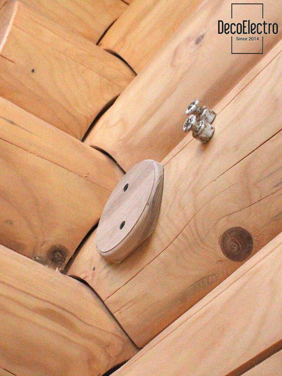 Накладка на бревно 280 мм для открытого монтажа светильников, подложка на бревно