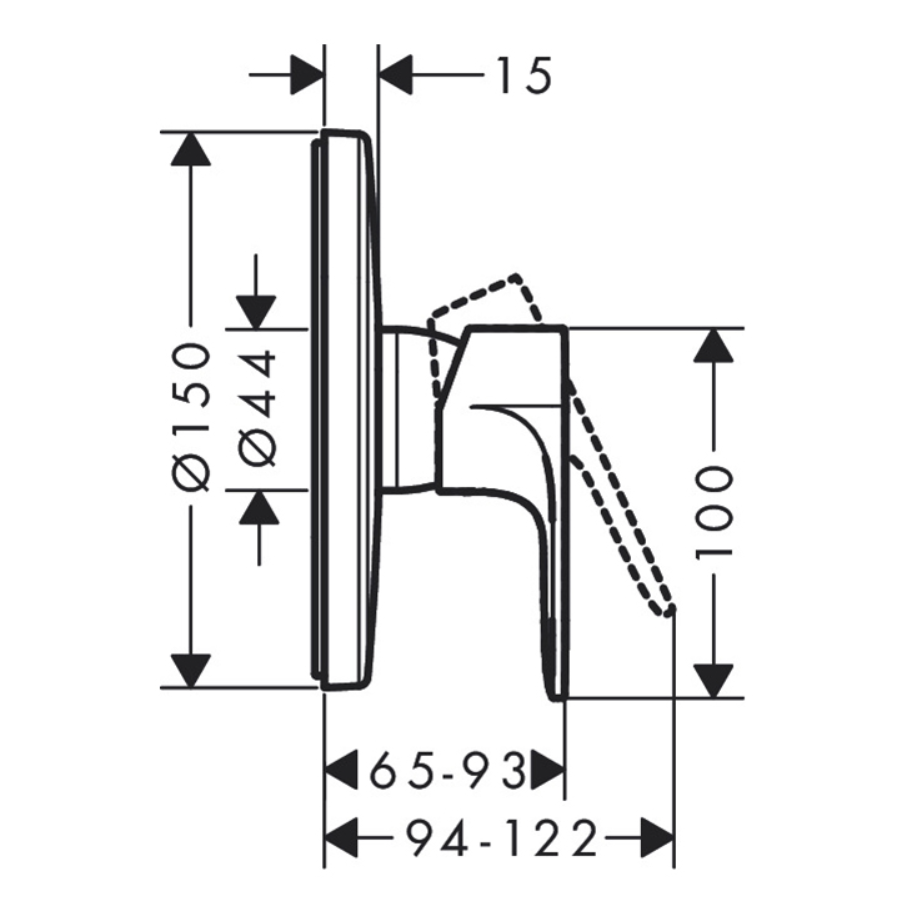 Смеситель Hansgrohe Rebris E 72668670 для душа внешняя часть
