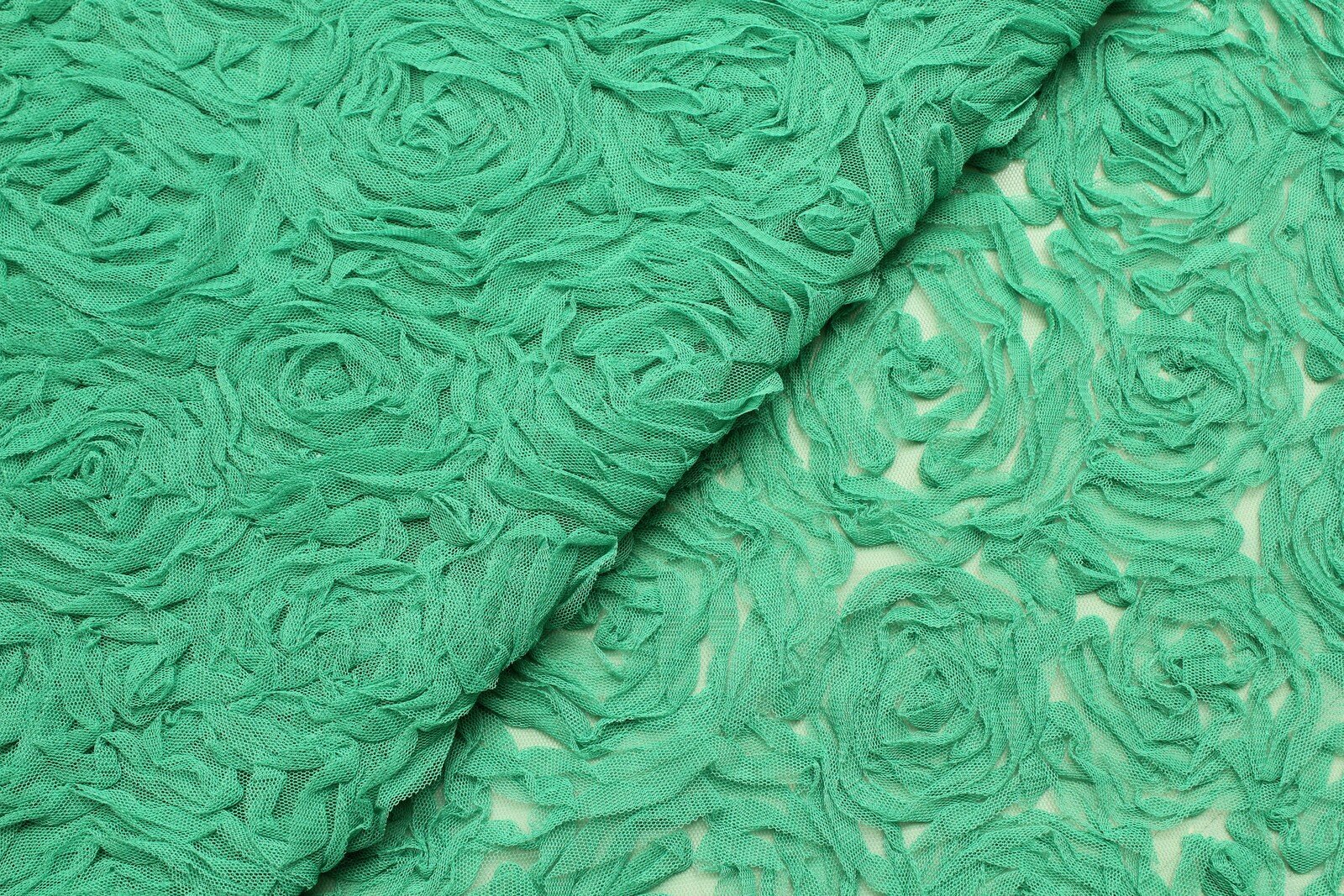 Ткань для вечернего платья Cadena малахитовая, ш120см, 0,5 м