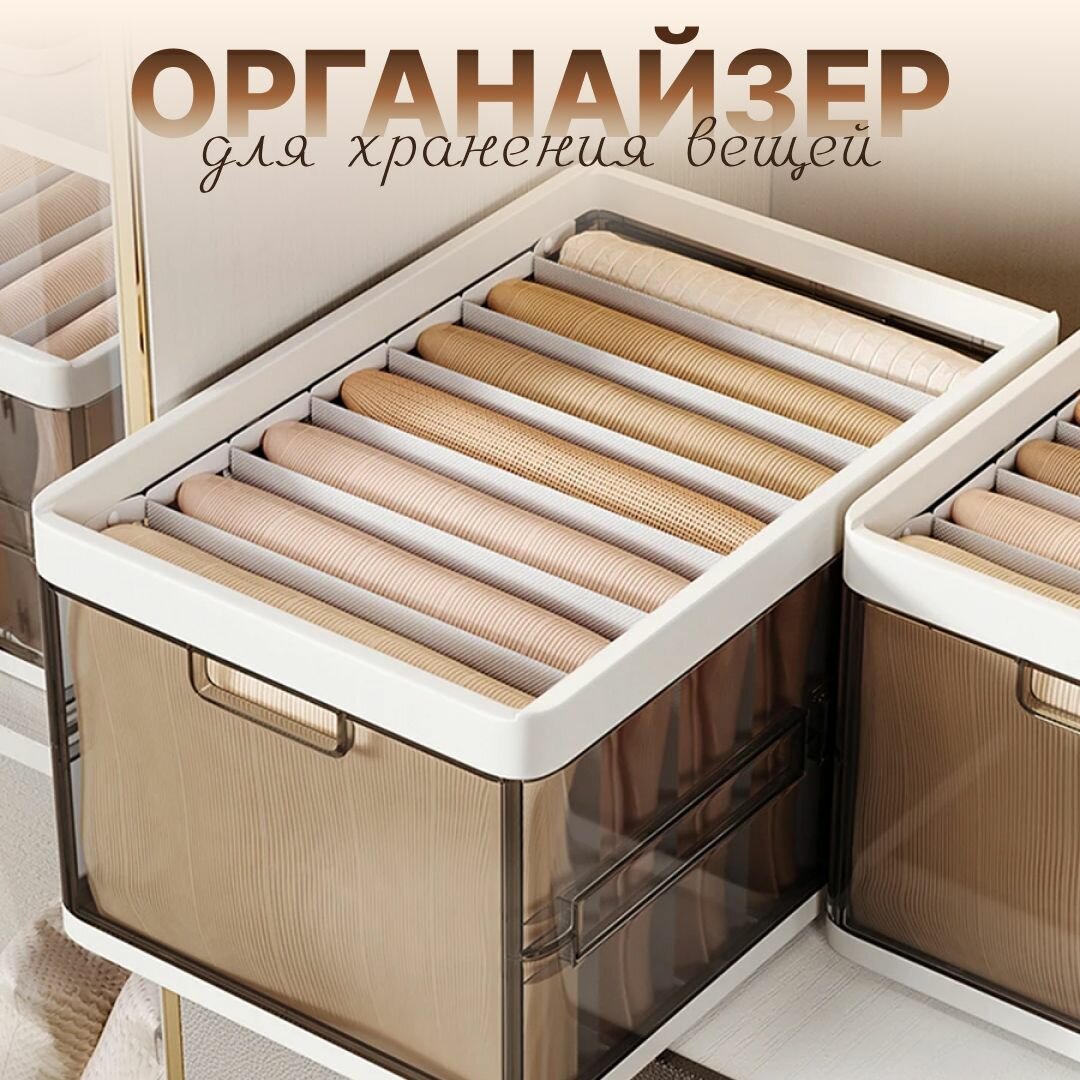 Компактный ящик для хранения вещей Bbet , с перегородками длина 40см; ширина 25см; высота 20см.