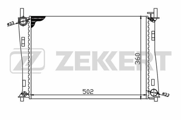 Радиатор ZEKKERT MK1162 Ford Fiesta V 01-, Fusion 02-, Mazda 2 03-