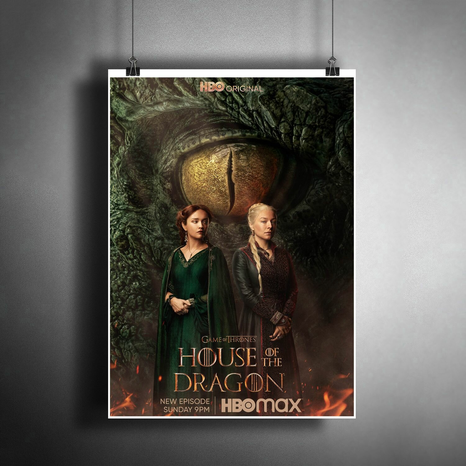 Постер плакат для интерьера "Сериал Дом Дракона. Игра Престолов" / Декор дома, офиса, комнаты, квартиры, детской A3 (297 x 420 мм)