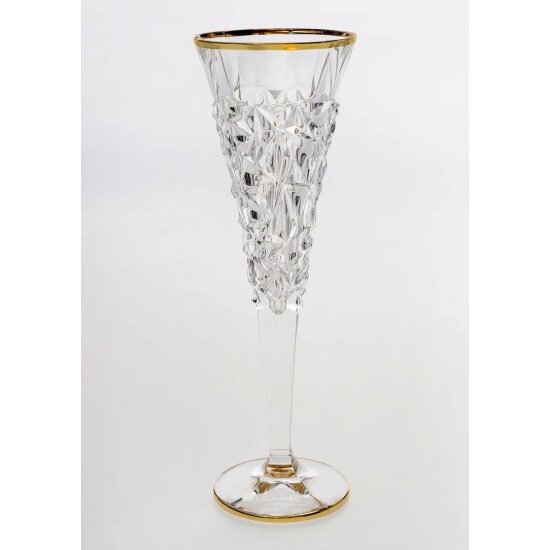 Набор фужеров для шампанского Bohemia Jihlava "GLACIER" декор "Отводка золото" 200 мл, 6 шт. 79/19J14/0/80J34/200/6919001