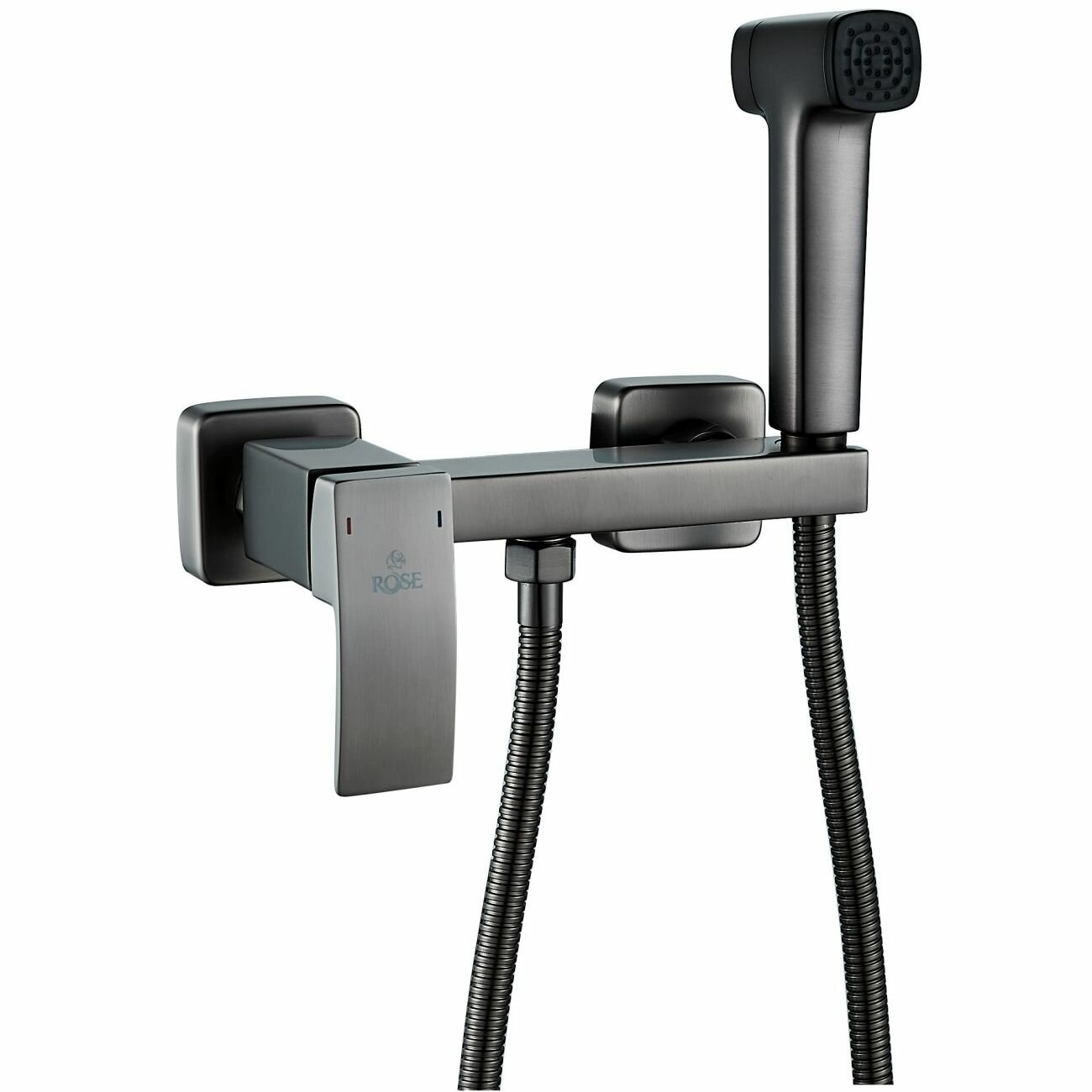 Гигиенический душ со смесителем Rose (Розе) R1505T-1, оружейная сталь