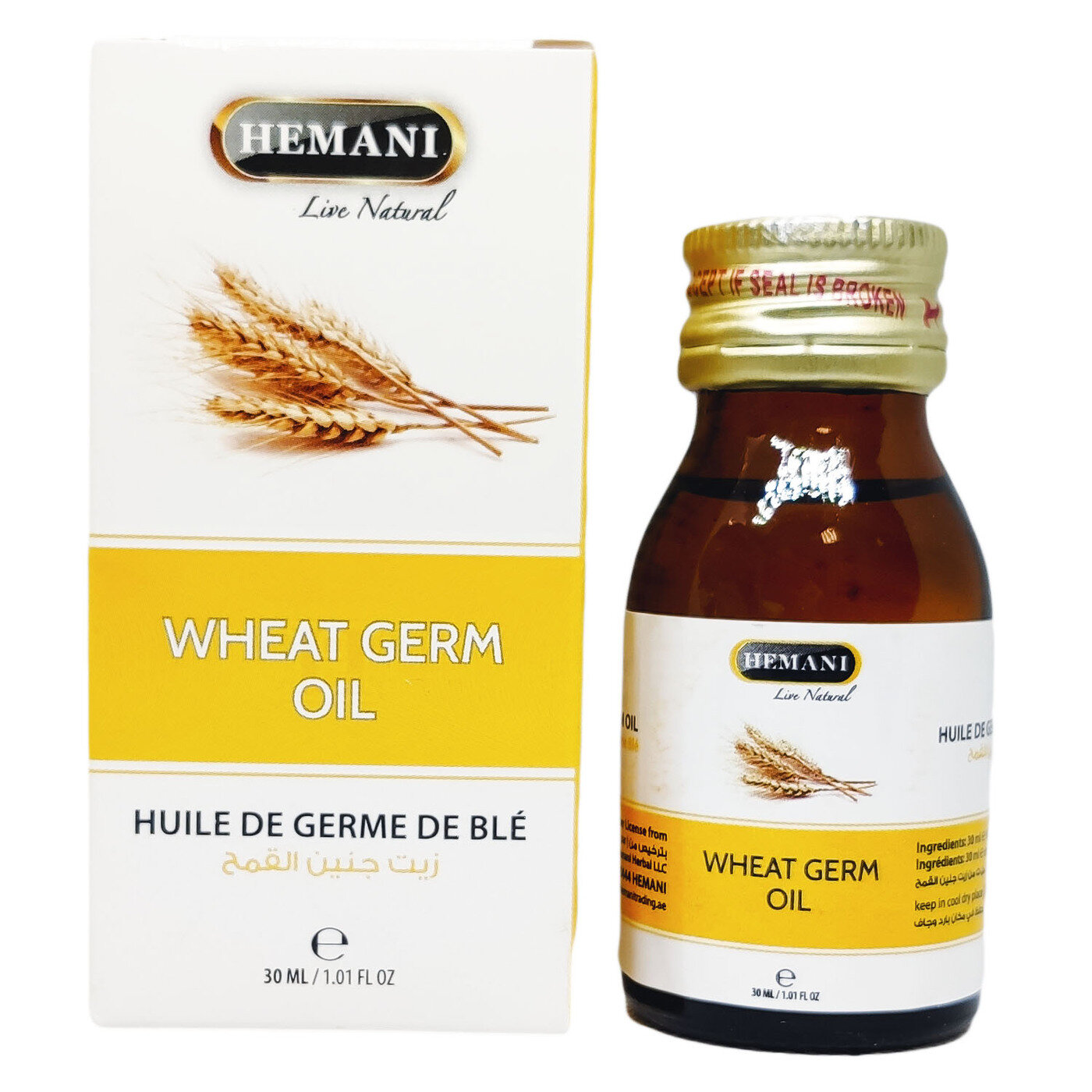WHEAT GERM OIL, Hemani (зародышей пшеницы масло, Хемани), 30 мл.
