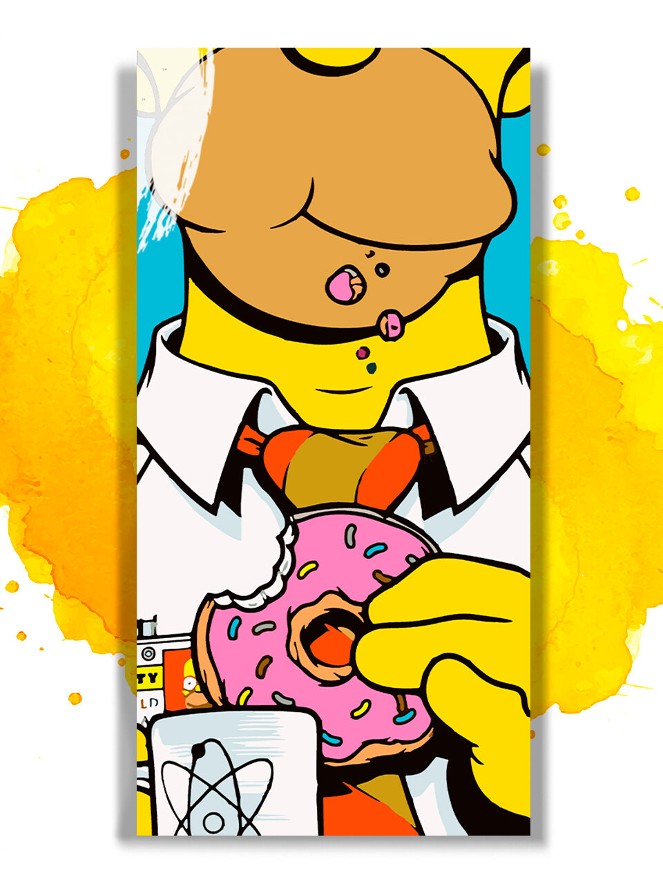 Картина по номерам на холсте Симпсоны - Пончик Гомера, 30 х 60 см