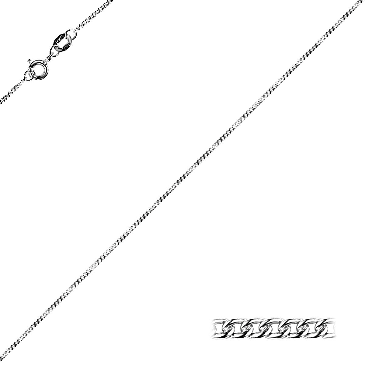 Цепь серебро, 925 проба, родирование