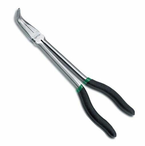 Плоскогубцы пассатижи 11" с длинными губками для труднодоступных мест изогнутые на 90 градусов 280 мм DFAI1211 TOPTUL