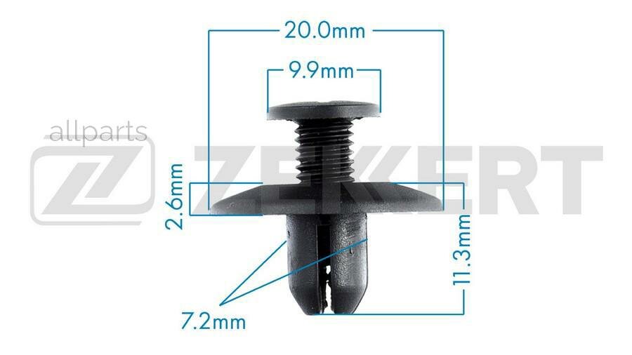 ZEKKERT BE-1635 Клипса крепёжная Toyota (миним. кол-во заказа 10 шт)